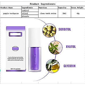 2PCS Purple Toothpaste for Teeth Whitening, Purple Toothpaste, Stain Removal Toothpaste, Whitening Toothpaste Sensitive Teeth, Purple Whitening Gel Remove Yellow Teeth and Teeth Stain