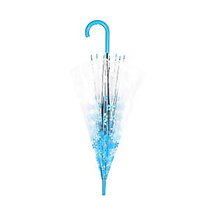 ThreeH Clear Cherry Umbrella Auto Open Transparent Windproof for Kids or Outdoor Weddings 32 Inches Diameter,KS11 Blue