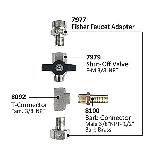 Faucet Adapter Fisher installation kit, 7977KIT