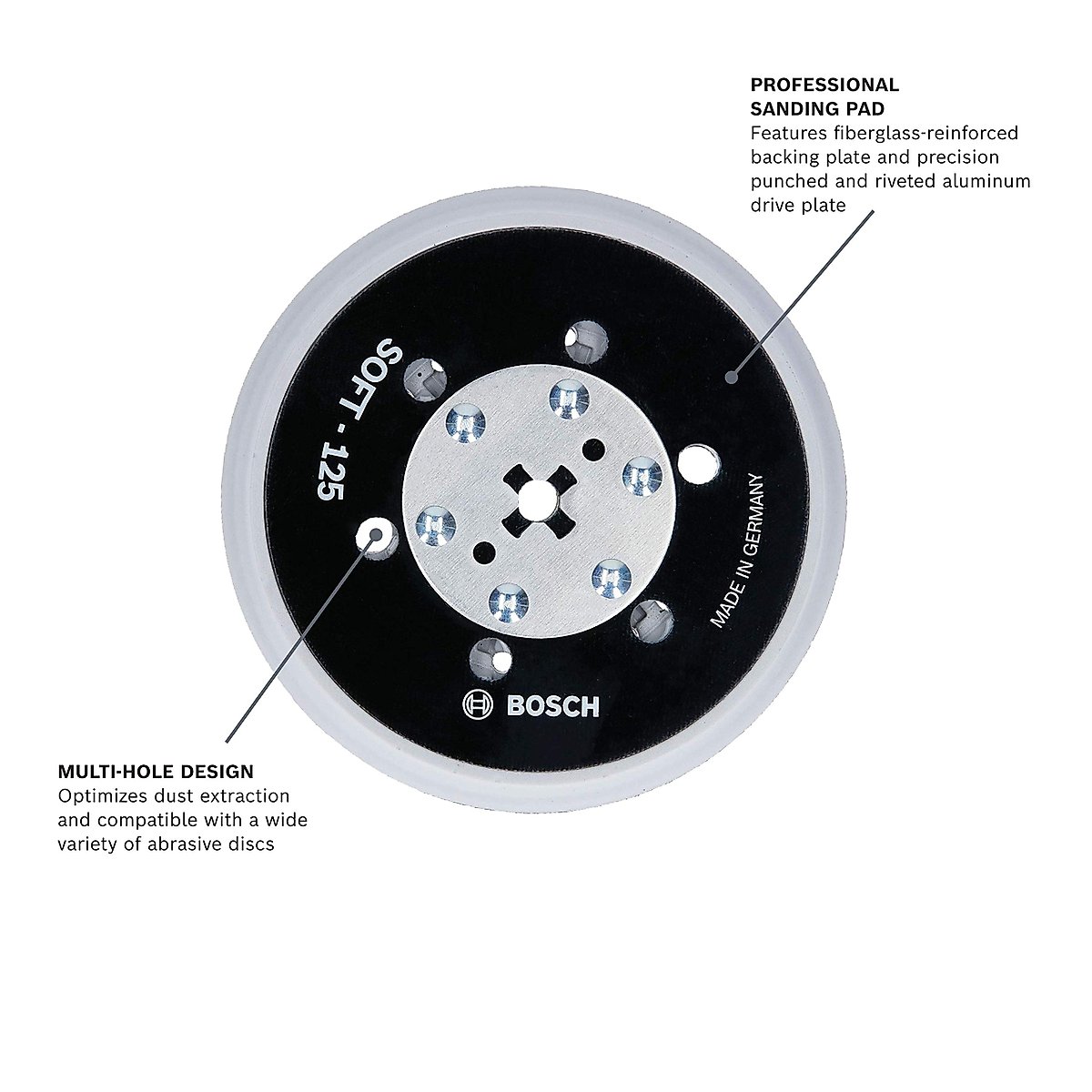 BOSCH RSM5044 5 in. Soft Hook-and-Loop Multi-Hole Sanding Pad