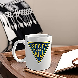 Nj State Police Porcelain Coffee Mugs, Classic Ceramic Cup For Tea Latte Cappuccino