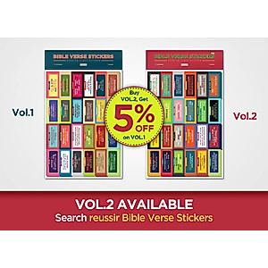 reussir Bible Verse Stickers (Set of 48 Stickers with 24 Inspirational Christian Quotes) 1" x 2.5" Scripture Stickers