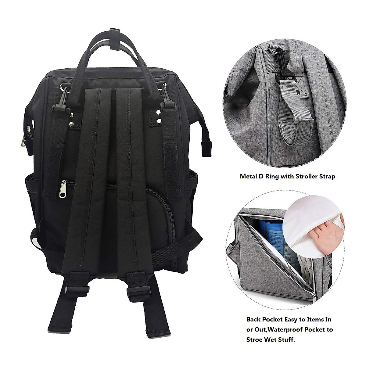 Diaper Bag Backpack, Large Baby Diaper Backpack Travel Diaper Bags with USB Charging Port