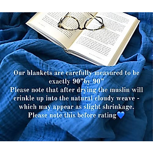 Breathable Adult Muslin “Swaddle” Blanket, 100% Cotton, “90” x 90” Inches, Queen One-Size, Hot Sleeper, Naturally Cooling, Soft Gauze Sheet, Sleeping & All-Purpose Throw