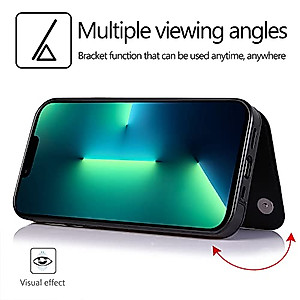 BayPastel X Compatible with iPhone 13 Pro Max 6.7" Wallet Case with Flip Credit Card Holder PU Leather Magnetic Clasp Kickstand Shockproof Protective Stylish Cover Men Women (Black Leopard)