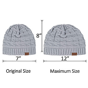 ViGrace Kids Winter Knit Hat Warm Fleece Lined Hats Children Cable Baby Beanie Skull Cap for Girls Boys