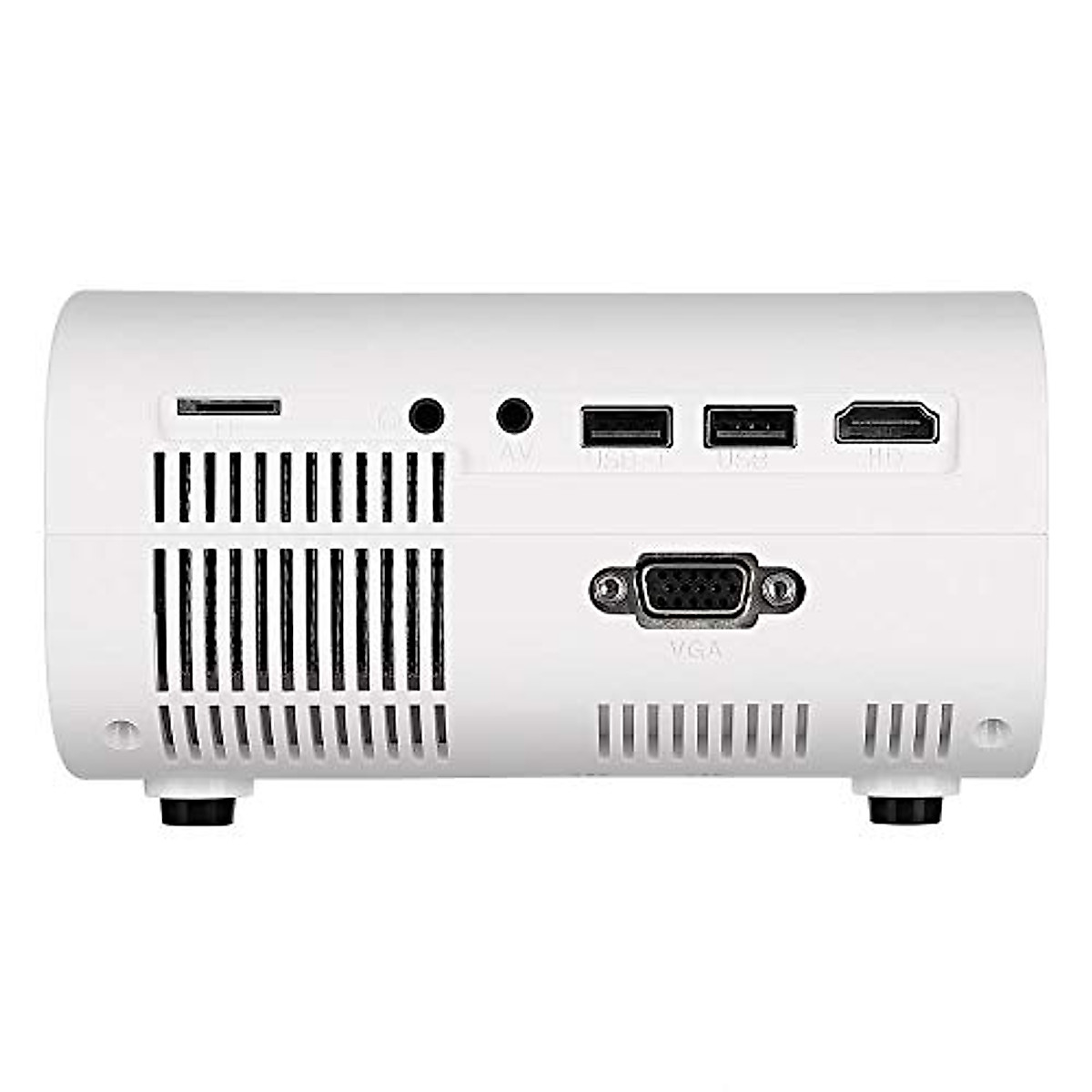 LED Projector, 480P 3D Mini Portable Video Projectors with 1500 Lumens Home Theater Projector Support HDMI, VGA, TF, AV, USB Compatible with TV Stick, PS4, Smartphone, PC, 100V-240V, White.(US)