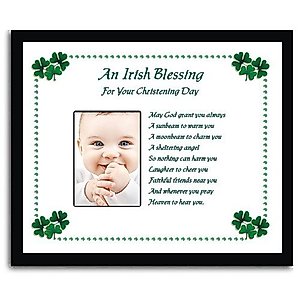 Poetry Gifts Irish Christening for Baby Boy or Girl, 8x10 Inch Frame, Add Photo