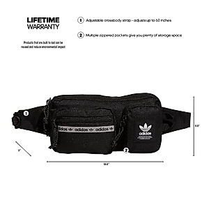 adidas Originals Originals Rectangle Crossbody Bag, Black/White, One Size