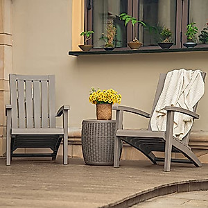 YITAHOME Adirondack Chairs for Outdoor Patio, Weatherproof Maintenance-Free Patio Chair, Easy Assembly, Screw Hidden Outdoor Chairs for Fire Pit, Deck, Garden, Yard, Campfire, 2 Pack, Taupe