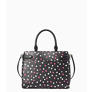 Kate Spade Staci Medium Satchel Glimmer Dot Glitter Shoulder Bag In Black Multi