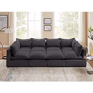 VANOMi Modular Sectional Sofa, 8 Seater Sleeper Sectional Sofa Modular Sectional Couch for Living Room