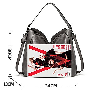 IBLUE Hobo Purses and Handbags for Women, Faux Leather Shoulder Bag Large Crossbody Bags with Tassel#1357 (Red)