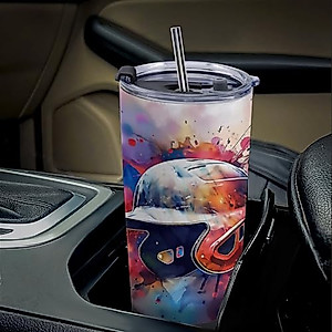 WNICELIN Vintage Graffiti Baseball Cap Tumbler Insulated Travel Mug Stainless Steel Travel Tumbler Car Cup with Straw And Brush with Lid 20oz
