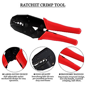 TLS.eagle BNC RG58 Plug Crimp Connector and Striping Crimp Tool for RG58/RG59/RG6 10 Pack Red