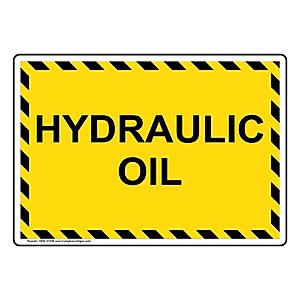 ComplianceSigns.com Hydraulic Oil Label Decal, 7x5 inch Vinyl for Fuel