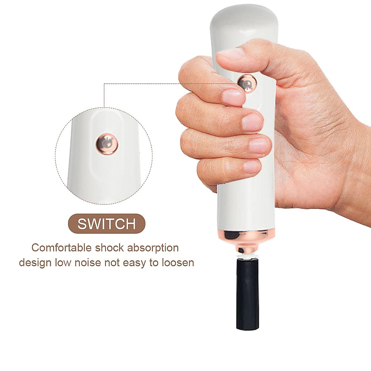 CALIDAKA Electric Eyelash Shaker, Waterproof Eyelash Glue Mixer, Electric Eyelash Glue Shaker Nail Polish Shaking Machine, Eyelash Glue Decanter for Fake Eyelash Grafting Extension, White