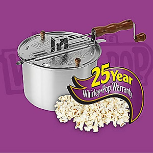 Original Whirley-Pop Popcorn Popper - Silver- With Good Time Guide