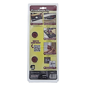 Milescraft 1342 Euro Hinge Jig – Concealed Hinge Jig, Drilling Guide, Drill Jig for Framed and Frameless Cabinets. Metal Drill Guide Produces Perfect Hinge Holes. 35 mm Forstner Bit Included