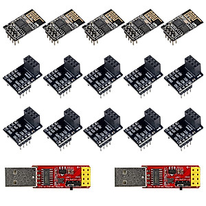 Stemedu 17PCS USB to ESP-01 ESP8266 Adapter + ESP8266 ESP-01S Breakout Board + ESP-01S Adapter WiFi Module Wireless Serial Transceiver
