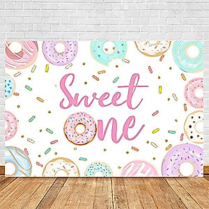 Avezano Donut Sweet One Backdrop Donut 1st Birthday Party Decoration 7x5ft Vinyl Sweet Donut Theme 1st Birthday Party Supplies Girls First Birthday Party Banner Photography Background