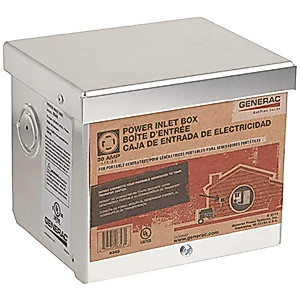 Generac 6343 30-Amp 125/250V Raintight Aluminum Power Inlet Box - Durable Outdoor Power Connection