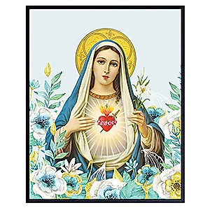 Virgin Mary Picture - Catholic Wall Decor - Mary Mother of God - Holy Mother - Christian Gifts - Religious Wall Art - Mary Mother of Jesus - Our Lady of Guadalupe - Blessed Mother - God Wall Decor