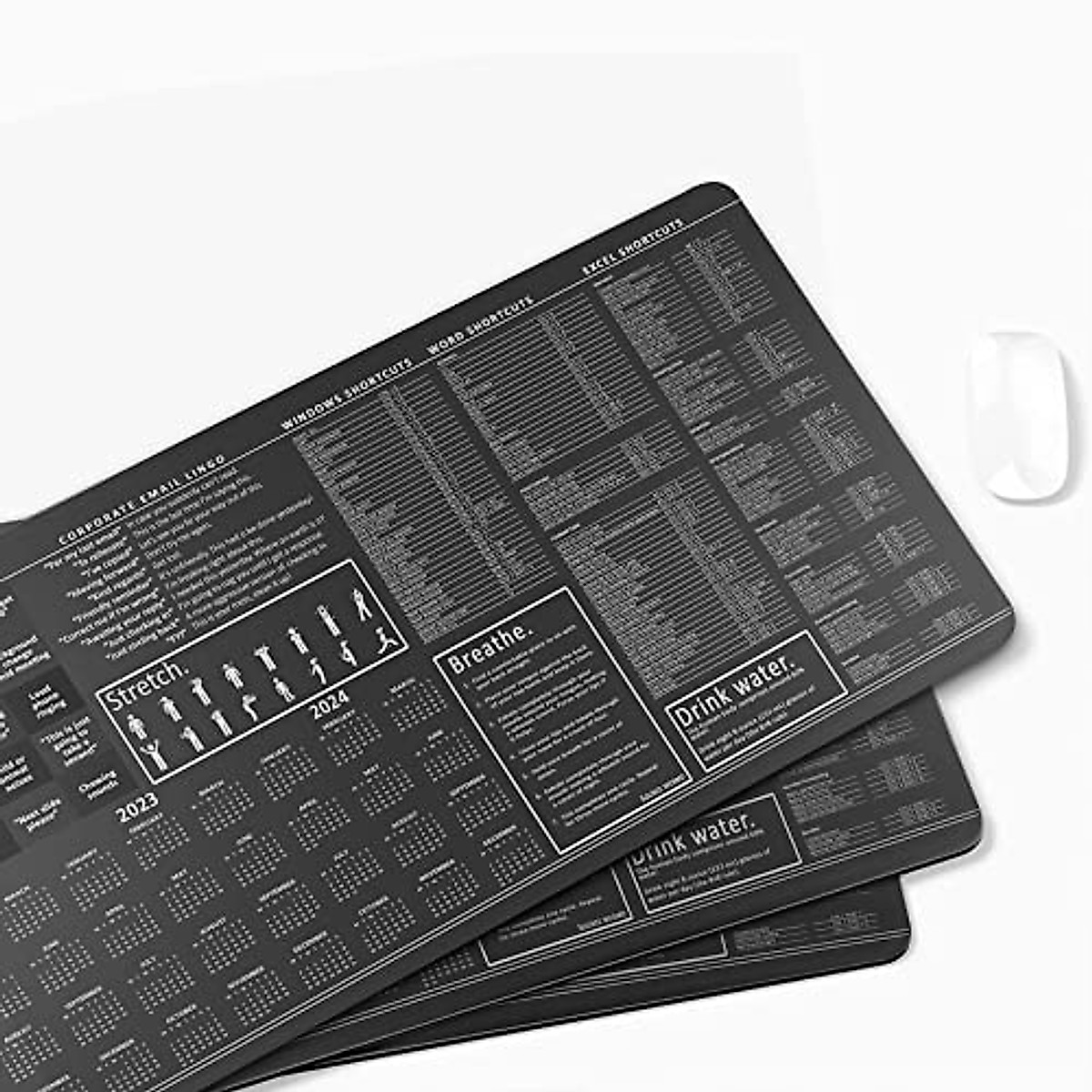 Large Office Mouse Mat, Conference Call Bingo Mouse Pad For Desk, Excel Shortcuts, Windows Shortcuts, Word Shortcuts, Employee Gift