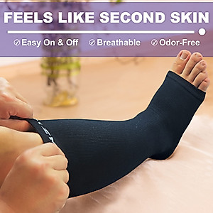 NEWZILL Compression Socks for Women & Men Circulation 20mmHg, Graduated Open Toe, Cotton Compression Socks for Nurses Gray