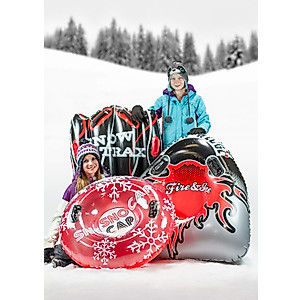 Poolmaster SNO Cap Inflatable Snow Tube and Snow Sled with Handles