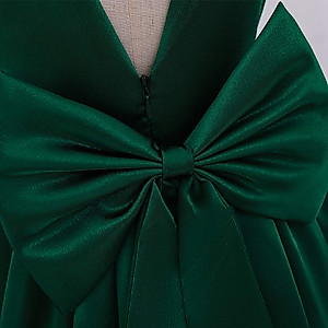 Flower Toddler Baby Girls Dress Formal Bowknot Tutu Backless Ruffle Puffy Tulle Gowns Princess Wedding Communion Christening Baptism Pageant Birthday Lace Party Wear Green 4-5T