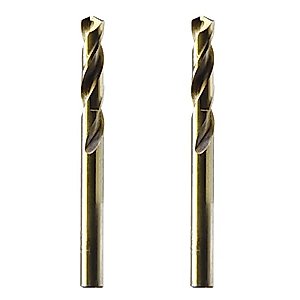 MAXTOOL 11/32" 2pcs Identical Screw Machine Drills HSS M42 Cobalt Twist Stub Drill Bits Fully Ground Golden Straight Shank Short Drills; SMF42G10R22P2