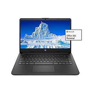 HP Newest 14" HD Laptop Light-Weight, AMD Dual Core 3000 Series(Up to 2.6GHz), 8GB RAM, 128GB SSD + 64GB eMMC, 1 Year Office 365, WiFi, Bluetooth 5, USB Type-A&C, HDMI, Webcam, Win11, w/GM Accessories
