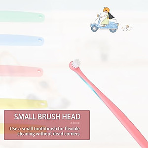 KALIONE 5pcs Dog Cat Toothbrush for Pet Dental Care, Micro Head Pets Toothbrush with Soft Bristles for Dog Oral Hygiene Deep Clean, Multi-Angle Round Pointed Cat Toothbrush