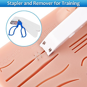 Suture Practice Training Kit for Medical PA, NP Students, Residents Practicing Clinicians, with Large Silicone Lip Suture Pad, Instruments, Stapler Remover Training Videos for Education only