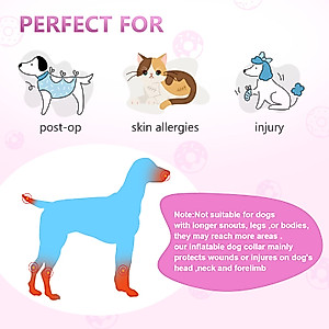 Leo IRis Inflatable Cone Collar for Large Medium Small for Dogs Cats Soft Dog Cone Adjustable E Collar Dog Neck Donut Dog Cone Alternative After Surgery to Prevent from Biting Licking with Pump