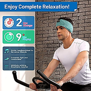 Sleep Headphones Bluetooth Headband, Perytong Sports Bluetooth Headband Headphones with Thin Speakers, Sleep Earbuds, Sleeping Headphones for Workout Running Yoga Nap, Gift for Men and Women