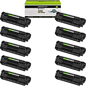 greencycle Compatible Toner Cartridge Replacement for HP 12A Q2612A Work with Laser Jet 1012 1022 1020 1018 1022N 1010 3015 3050 3030 3052 3055 M1319F Printer (Black, 10-Pack)