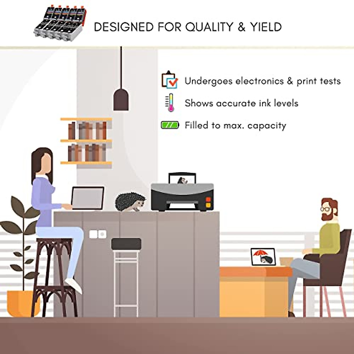 Limeink Compatible Ink Cartridge Replacements for PGI-35 & CLI-36 (5 Black, 5 Color)