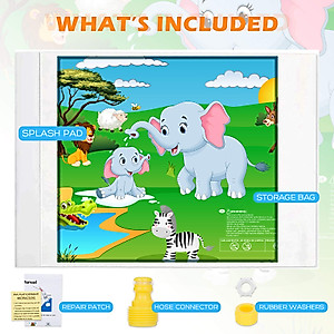 VOROSY Upgraded 79" Sprinkler & Splash Play Mat, Splash Pad, Inflatable Summer Outdoor Sprinkler Pad Water Toys Fun for Children, Infants, Toddlers, Boys, Girls and Kids