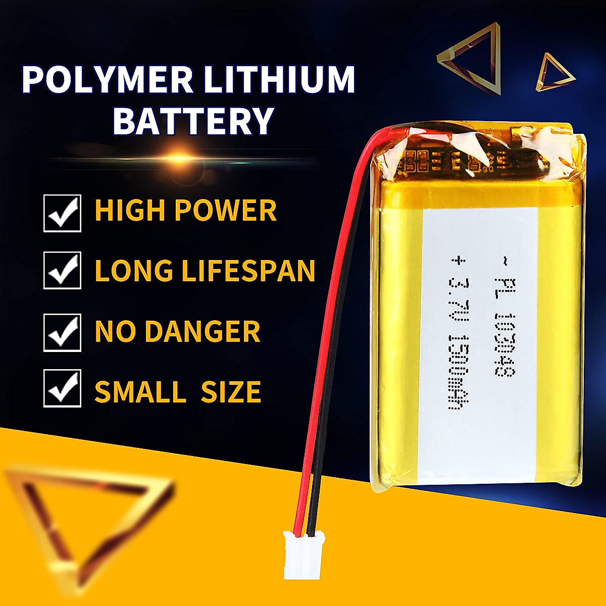 YDL 3.7V 1500mAh 103048 Lipo Battery Rechargeable Lithium Polymer ion Battery Pack with JST Connector