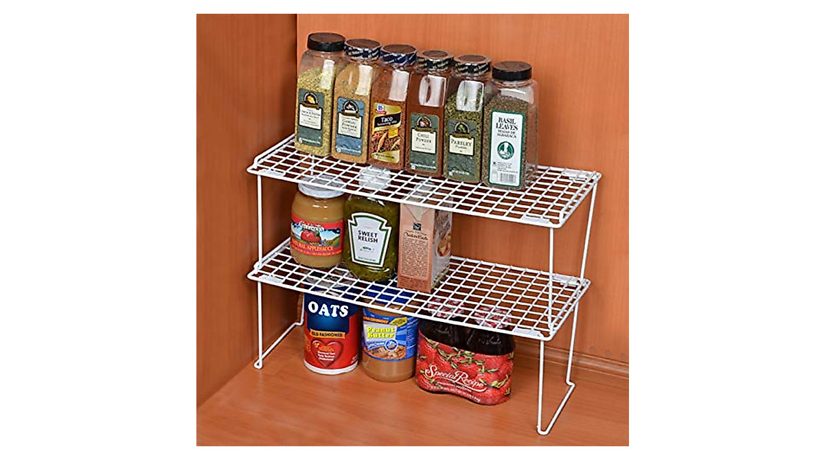 Smart Design Extra Large Stacking Cabinet Shelf Rack Organizer
