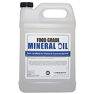 NSF Certified Food Grade Mineral Oil – Gallon (128oz), Certified Food Safe Conditioner for Wood Cutting Boards, Butcher Blocks and Stainless-Steel Kitchen Equipment