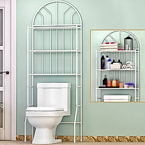 3-Shelf Bathroom Organizer Over The Toilet Storage, 3-Tier Over The Toilet Bathroom Shelf, Bathroom Space Saver Organizer Rack, Freestanding Above Toilet Stand for Bathroom, Restroom, Laundry