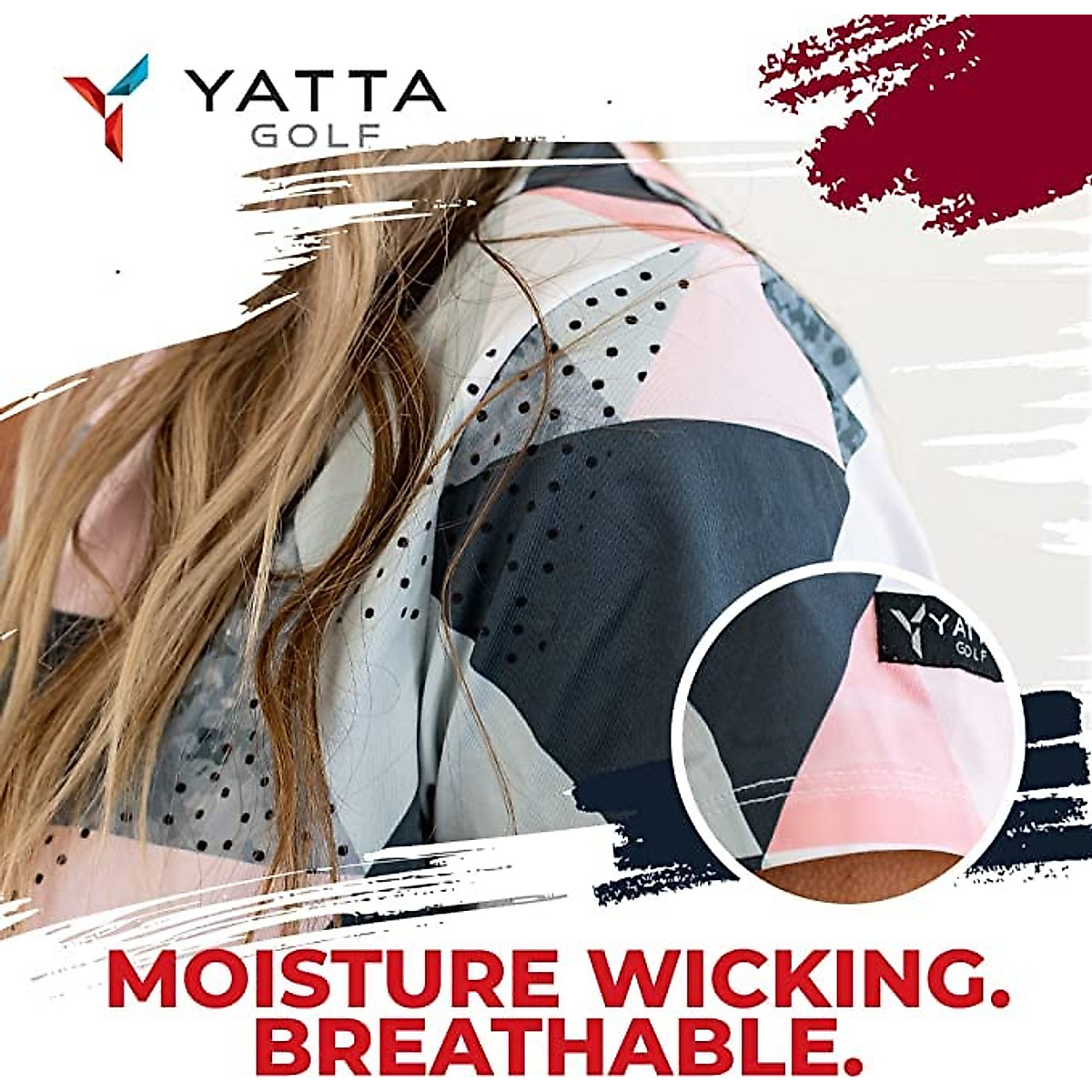 YATTA GOLF Women's Birdie Dropper V-Neck Short Sleeve Polo Shirt