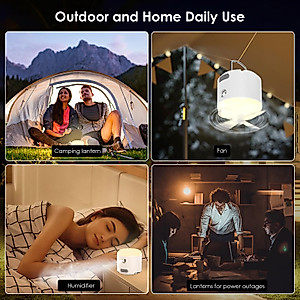 Qoosea Camping Lantern 4 in 1 Camping Lights with Fan & Intelligent Humidifier Rechargeable Camping Lights & Lanterns for Outdoor Camping