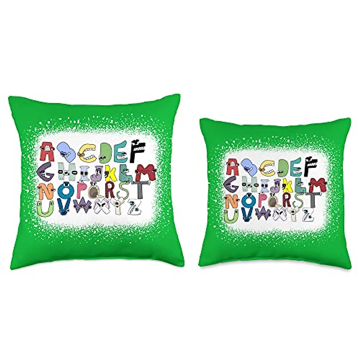 New Alphabet Letters for Kids 2022 Merchandise Villain Letter ABCs Tee Boys Evil Alphabets Bleach Throw Pillow, 16x16, Multicolor