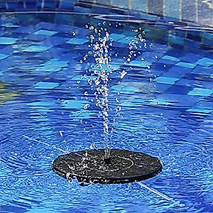 2.5W Solar Fountain with 6 Nozzles 2023 Upgrade, 6.7" Solar Bird Bath Fountain, Solar Powered Fountain for Pond, Pool, Garden, Fish Tank and Aquarium