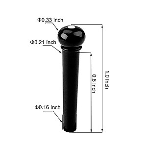 Plastic Acoustic Guitar Bridge Pins Pegs-6pcs with 1pc Bridge Pin Puller Remover Guitar Parts Replacement Tool-Black