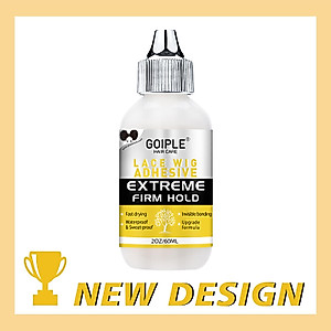 Goiple Wig Glue Hair Glue Lace Glue 2OZ, Waterproof Lace Front Wig Glue for Wigs, Fast Dry Wig Glue for Lace Front Wigs Strong Hold Transparent Lace Adhesive for Hair Replacement (60ML)